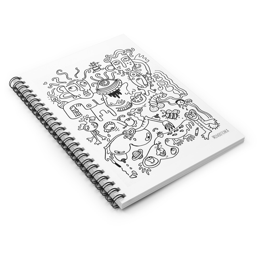 Doodle Spiral Notebook - Ruled Line - Etsy Canada