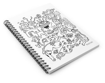 Pink Doodle Spiral Notebook - Ruled Line - Etsy