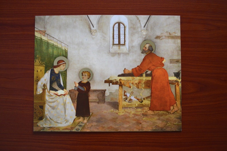 Saint Joseph the Holy Family in the House of Nazareth Print - Etsy