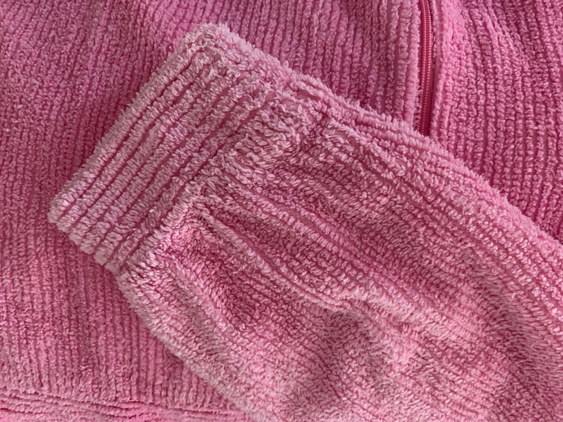 Vintage Stan Herman Pink Chenille Long Women's Long Sleeve 3/4 Zip Robe ...