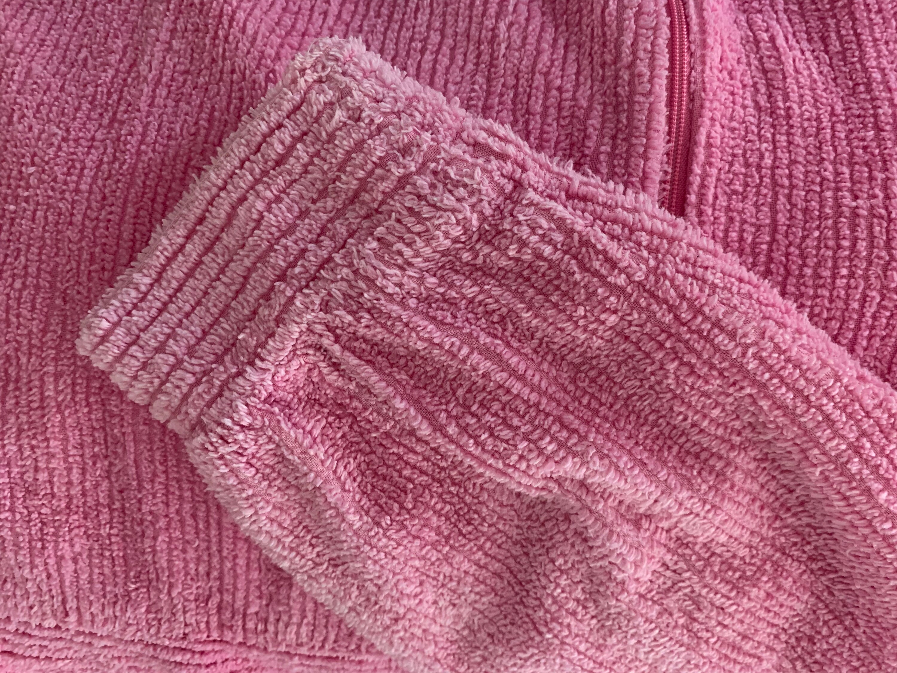 Vintage Stan Herman Pink Chenille Long Women's Long Sleeve 3/4 Zip Robe ...
