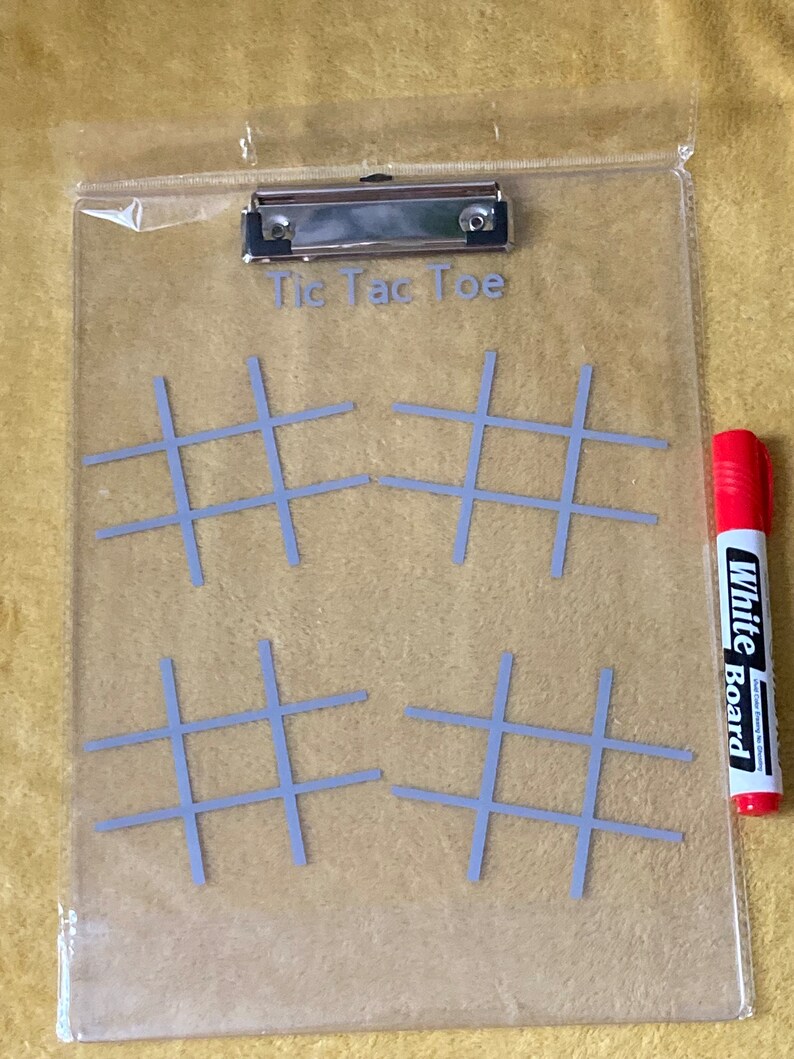 Travel Wipeable Clip Board: Hangman, Tic-tac-toe, Connect Four - Etsy