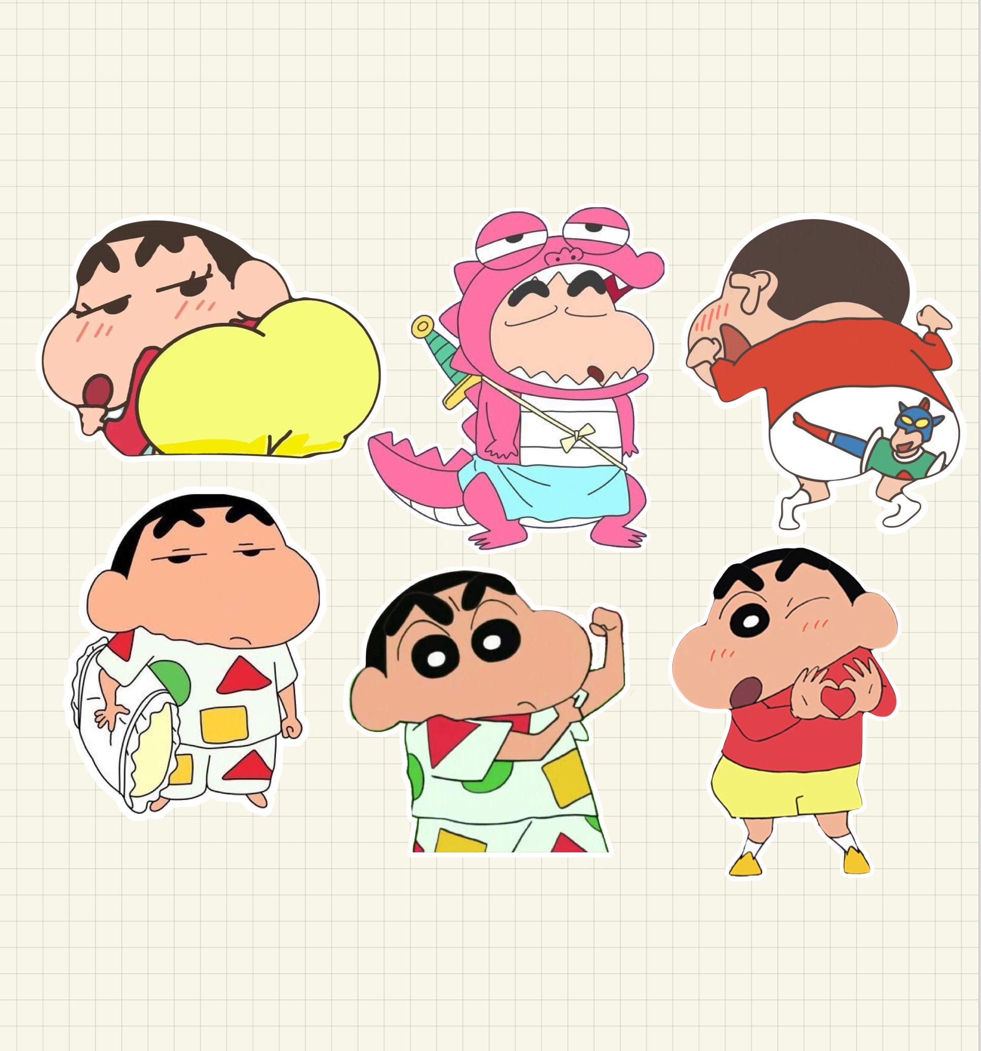 5/10/20/30/50 Shin-chan Stickers Anime Cute Adorable Manga Japanese ...