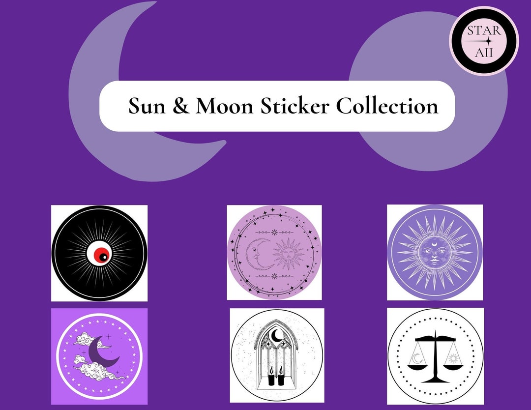 Sun & Moon Sticker Pack - Etsy