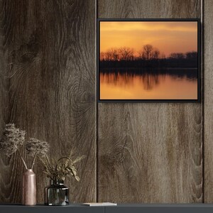 Golden Sunrise Over Lake | Nature Wall Decor | Sunrise Home Decor ...