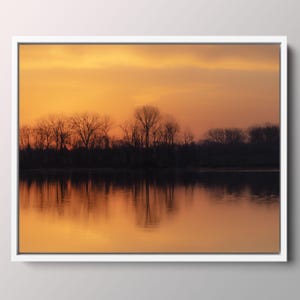 Golden Sunrise Over Lake | Nature Wall Decor | Sunrise Home Decor ...