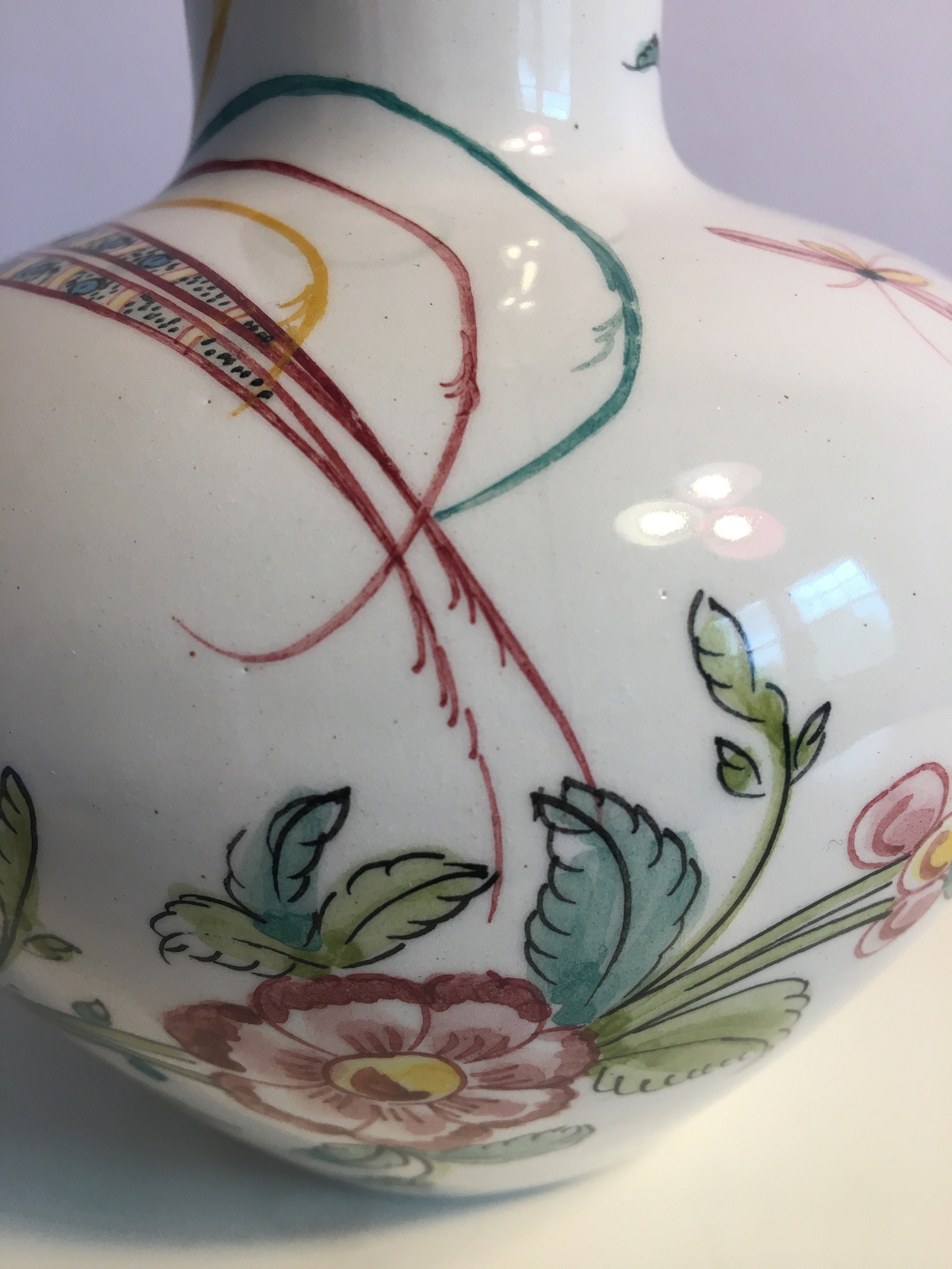 Vintage Anfora Agueda Handpainted Portugal Pottery Peacock Vase, Max ...