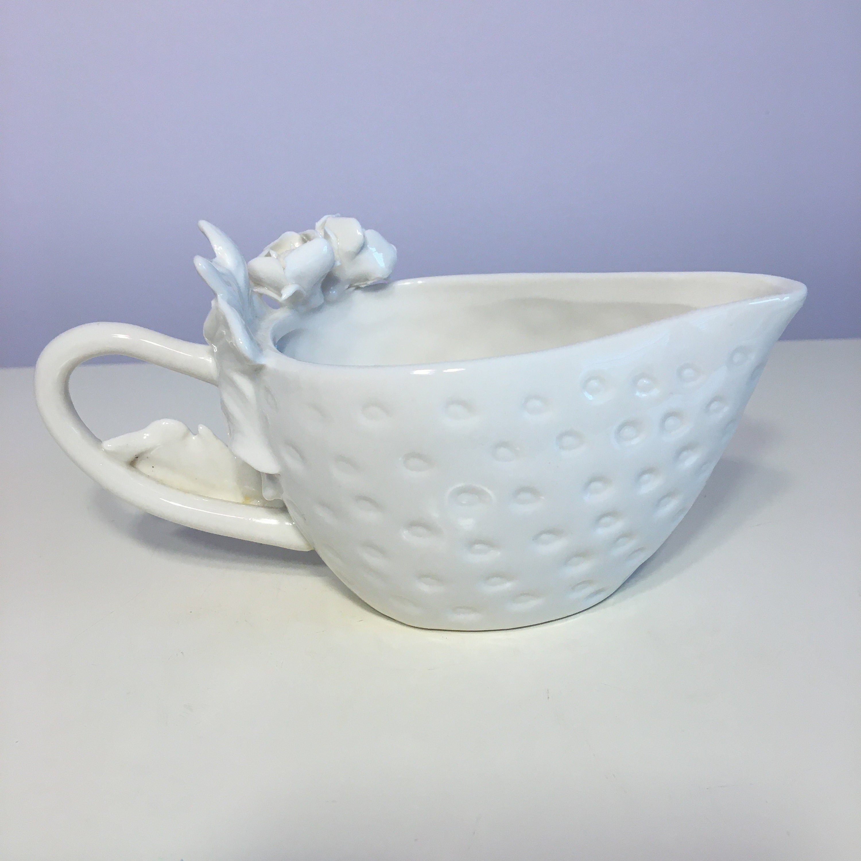 Vintage Grace's Teaware Floral White Creamer With Strawberries, 5.5 Max ...