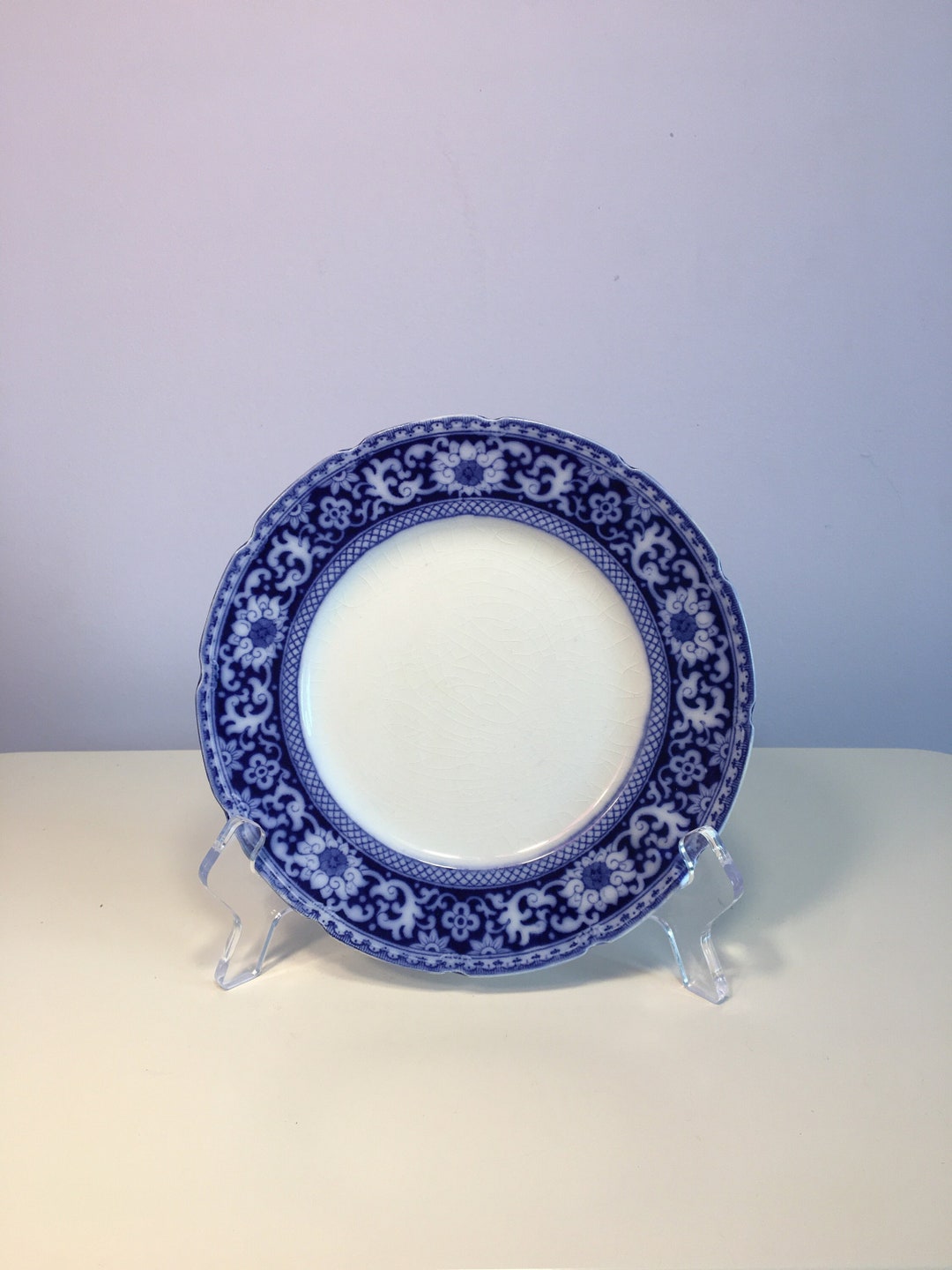 Antique Made in England W. H. Grindley Flow Blue Glenmore Pattern Plate ...