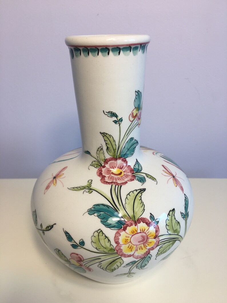 Vintage Anfora Agueda Handpainted Portugal Pottery Peacock Vase, Max ...