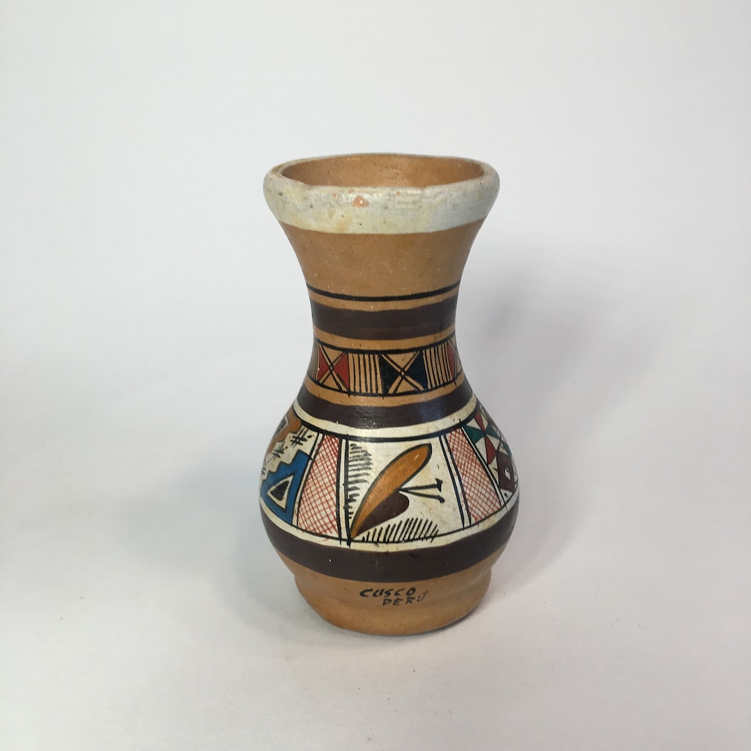 Rare Find Vintage Cusco Peru Hand Painted Genuine Peruvian Incan Small ...