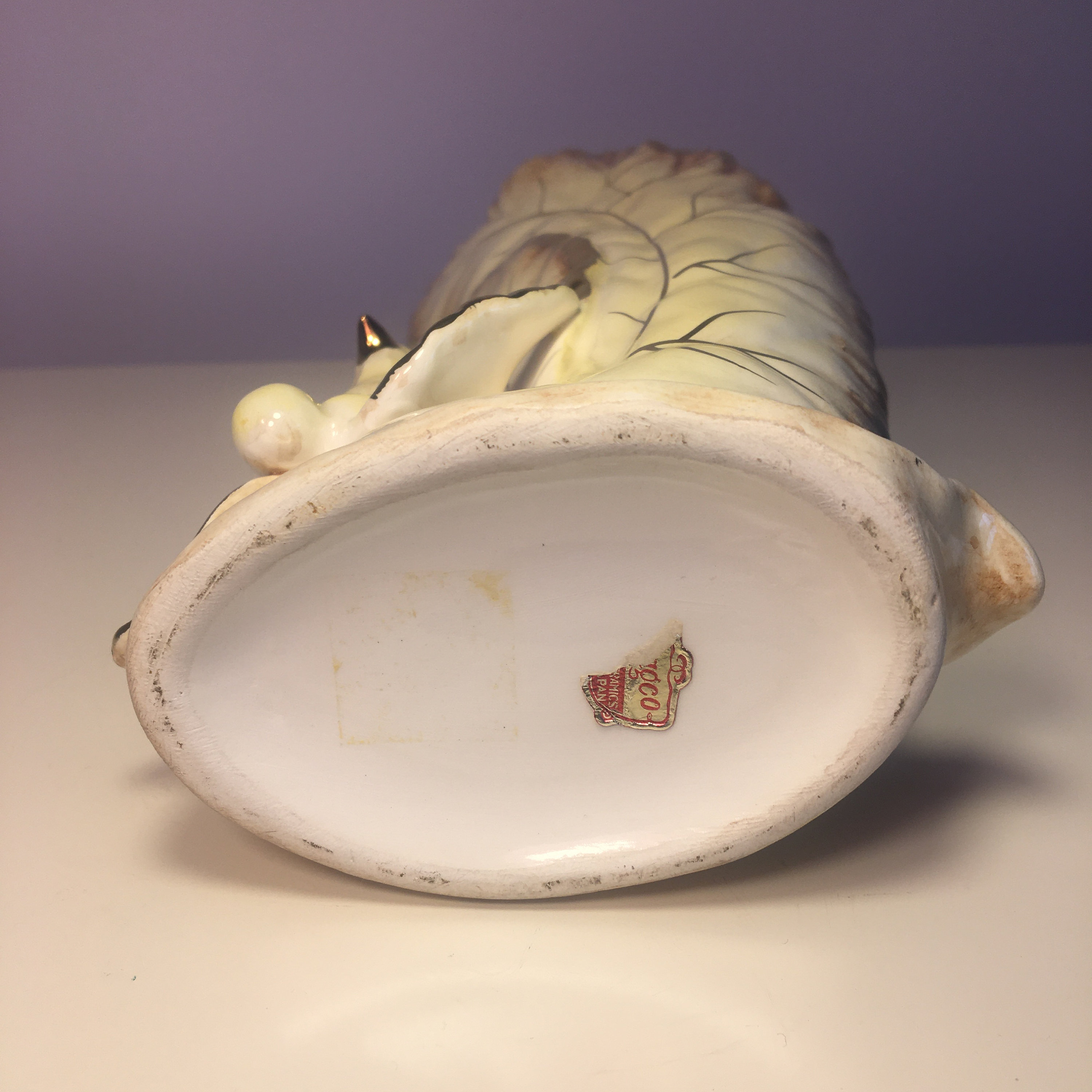 Vintage Made in Japan 1950s Porcelain Bird on Leaf Vase by UCAGCO ...