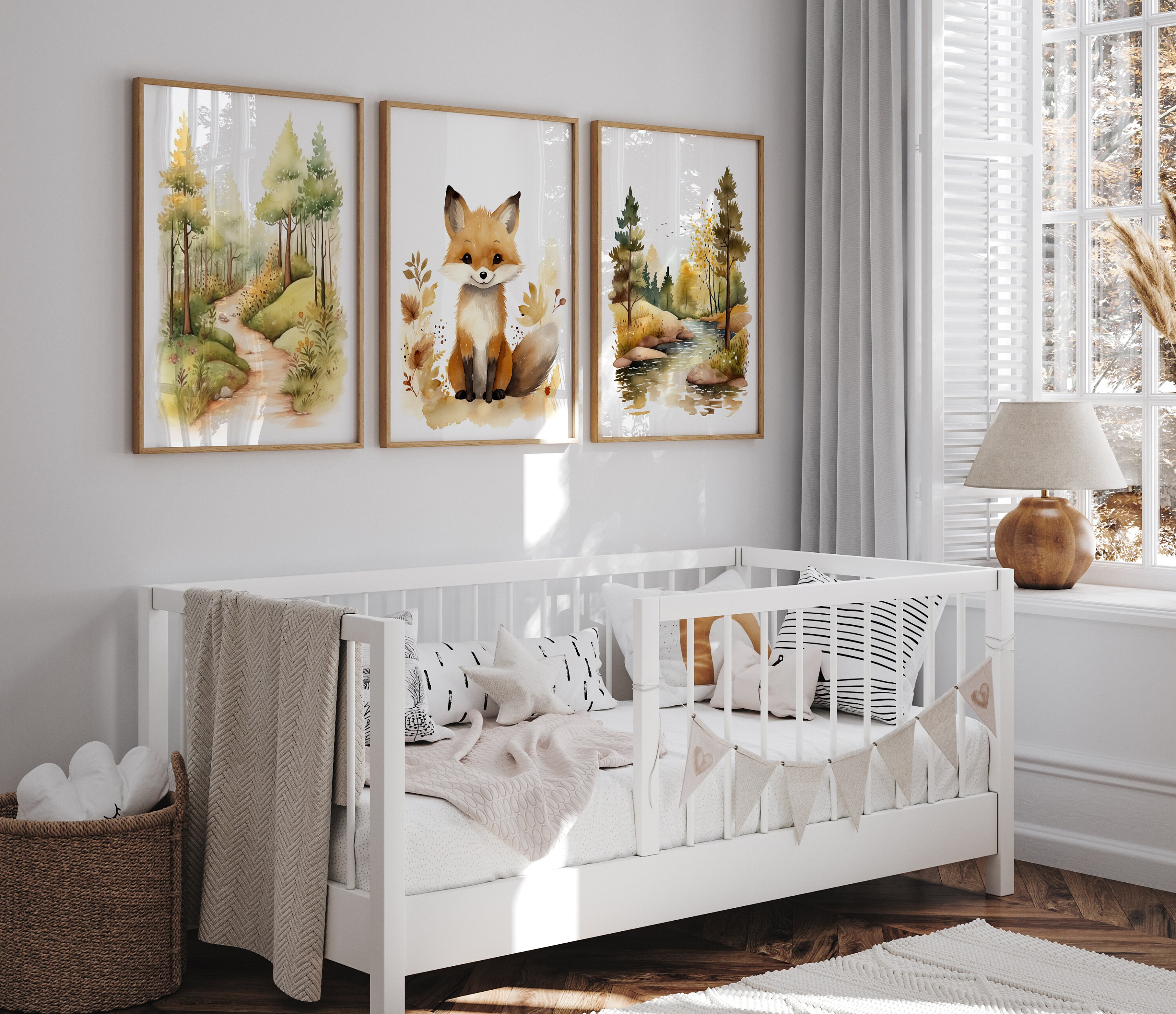 Nature Themed Nursery Woodland Animals Printable Set, Bear Fox Moose ...