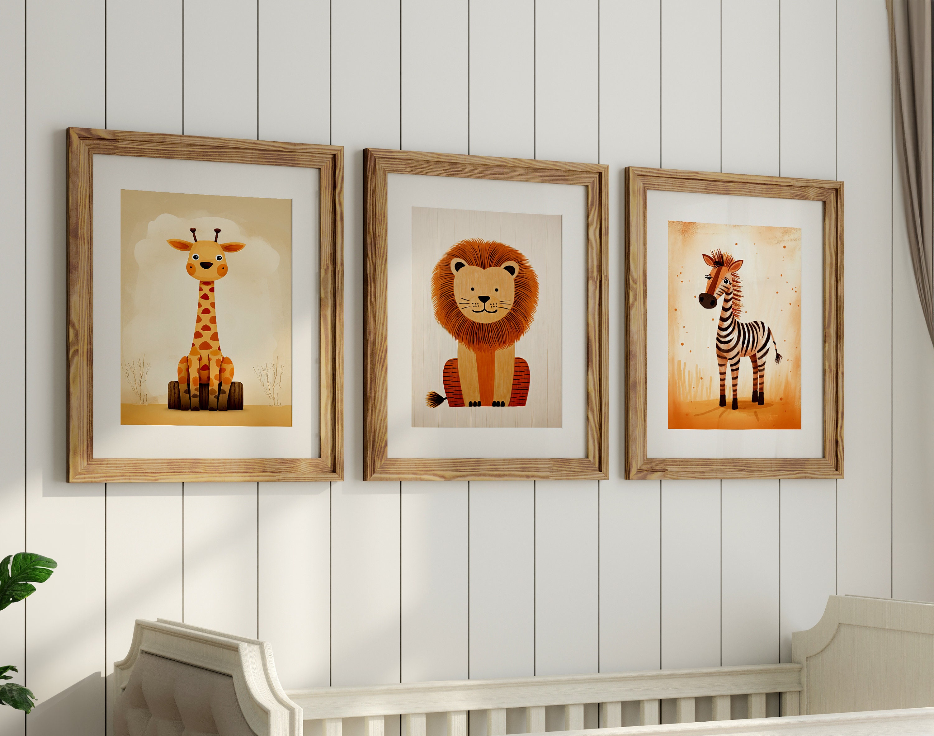 Safari Animals Nursery Wall Art, Nursery Prints X3, Boho Nursery Prints ...