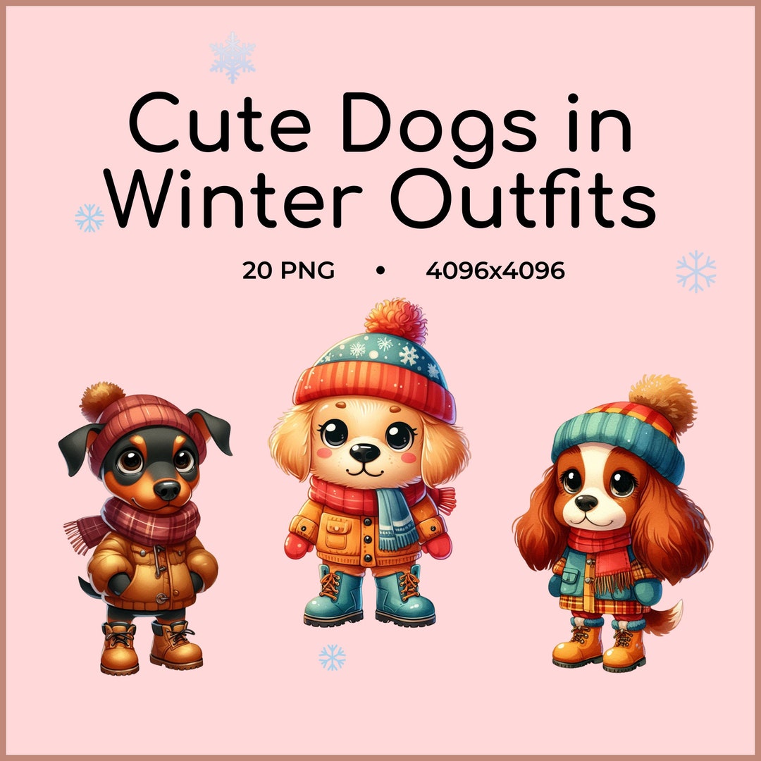 Cute Dogs Clipart, Digital Watercolor, 20 High Quality PNG Stickers ...