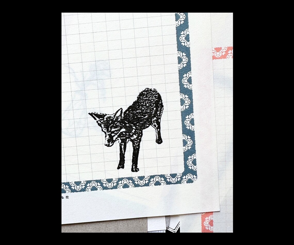 Fox Standing Original Rubber Stamp - Etsy