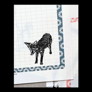 Fox Standing - Original Rubber Stamp - Etsy