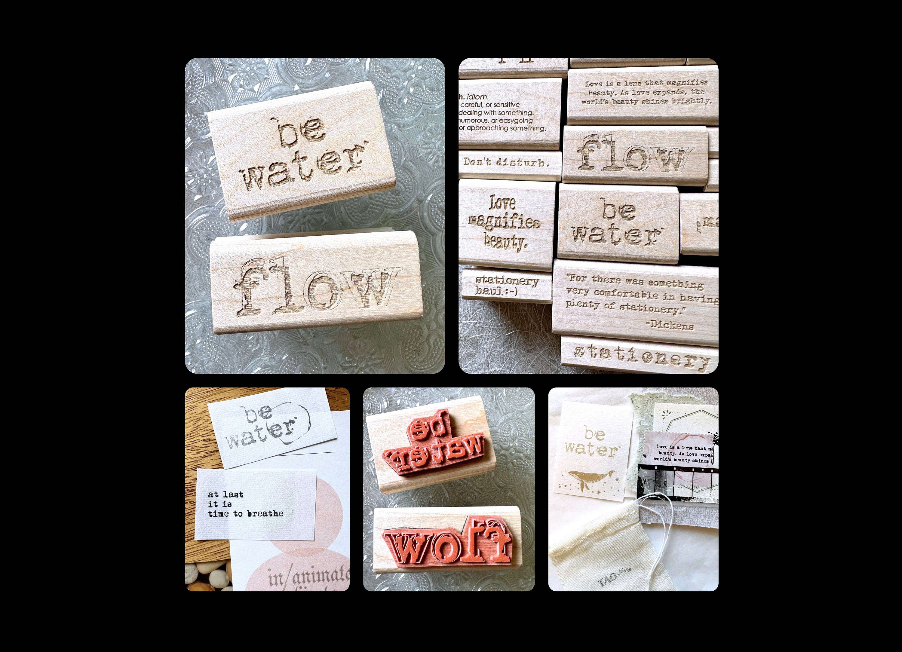 Flow / Be Water Original Rubber Stamps Flexible, Adaptable, Graceful ...