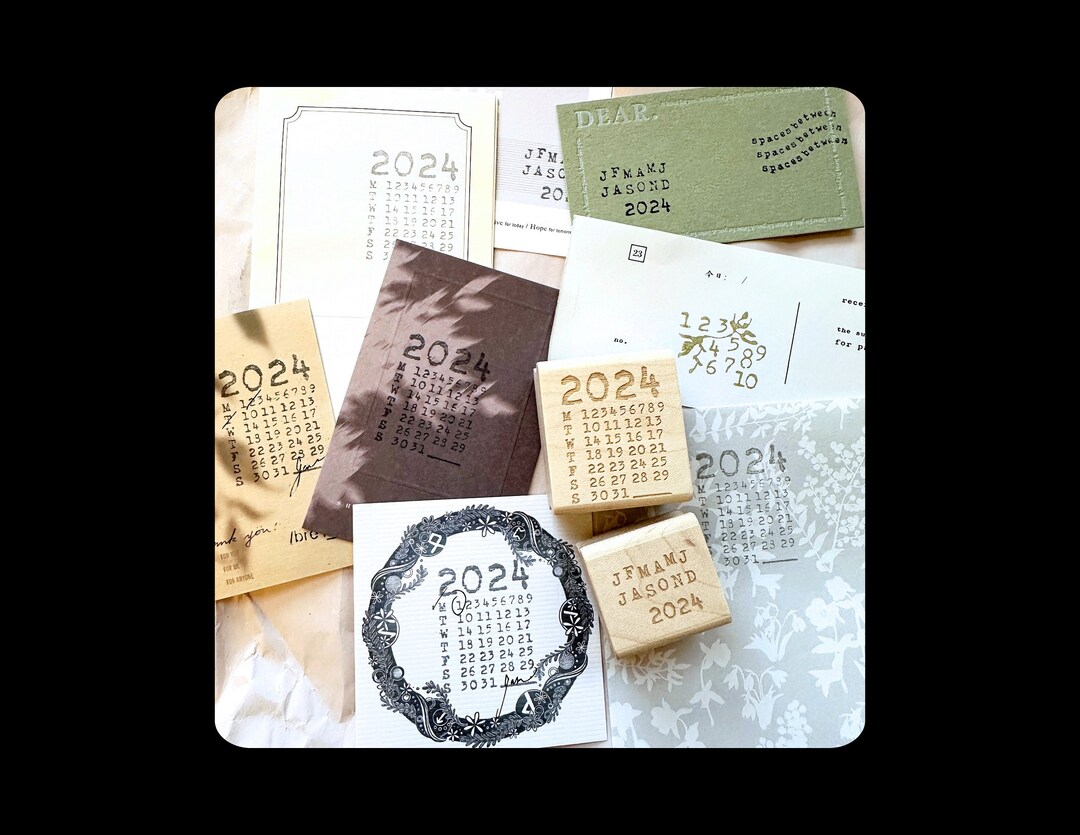 Calendar Date Stamps 2024 (abstract) - Original Rubber Stamps ...