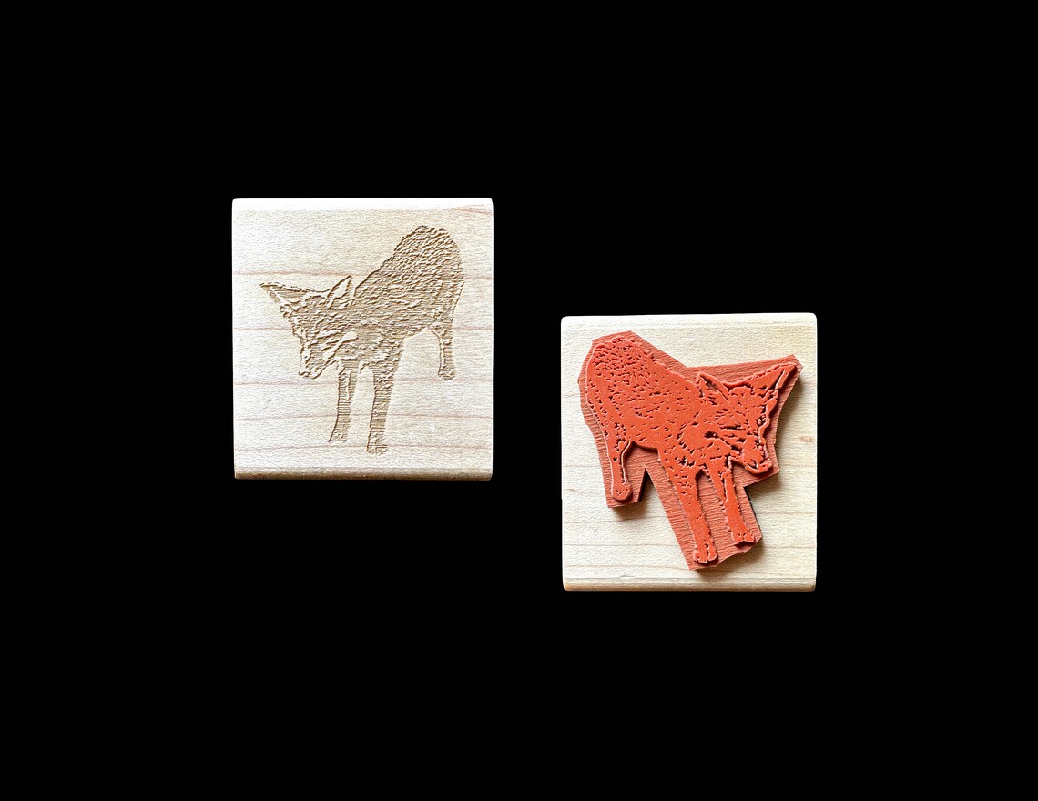 Fox Standing Original Rubber Stamp - Etsy