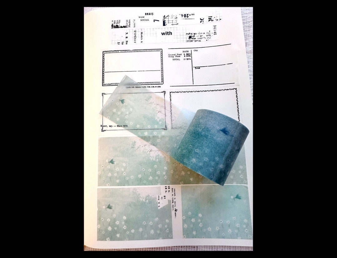 Yohaku Diary/journal Tracing Paper & Japanese Washi Tapes SAMPLER Card ...