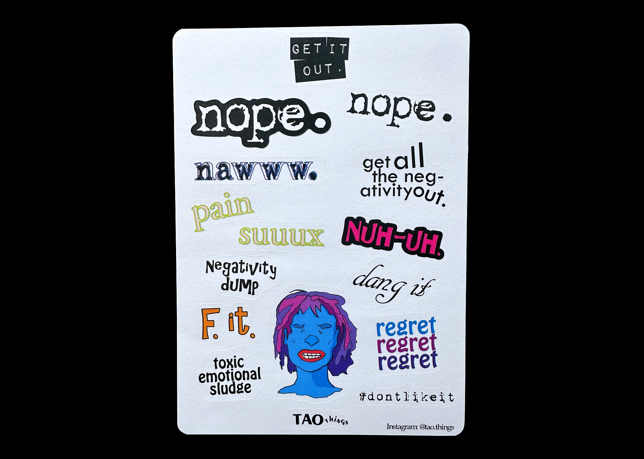 Negativity-dump Homemade Kiss-cut Washi Stickers for - Etsy