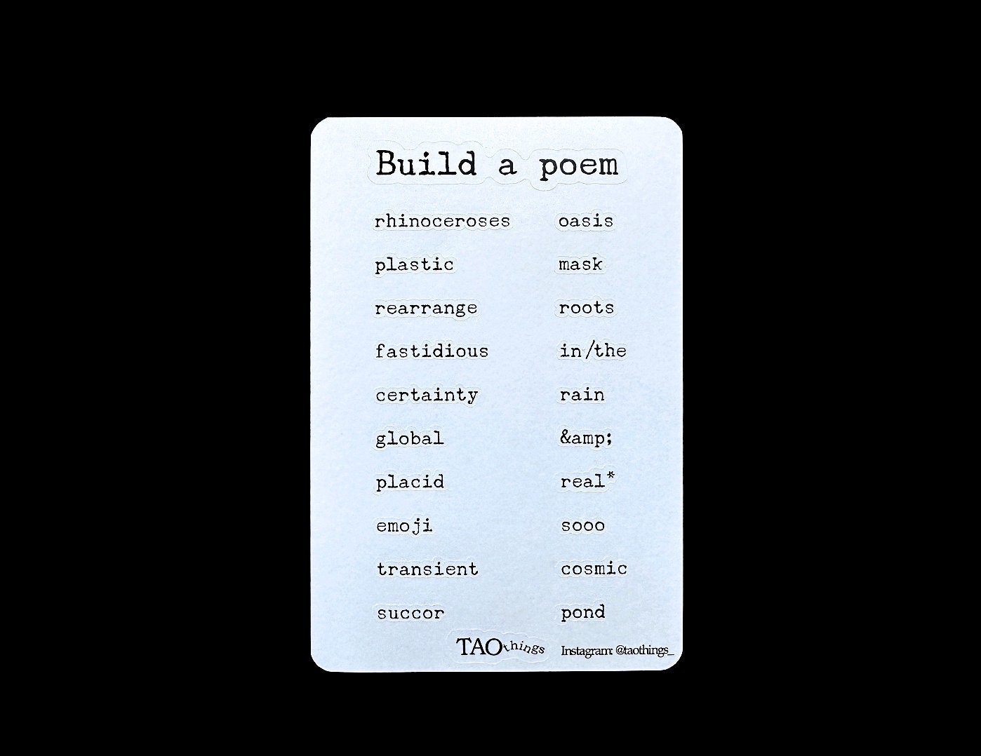 Poetry DIY Build-your-own-poem Word Whimsical Stickers - Etsy