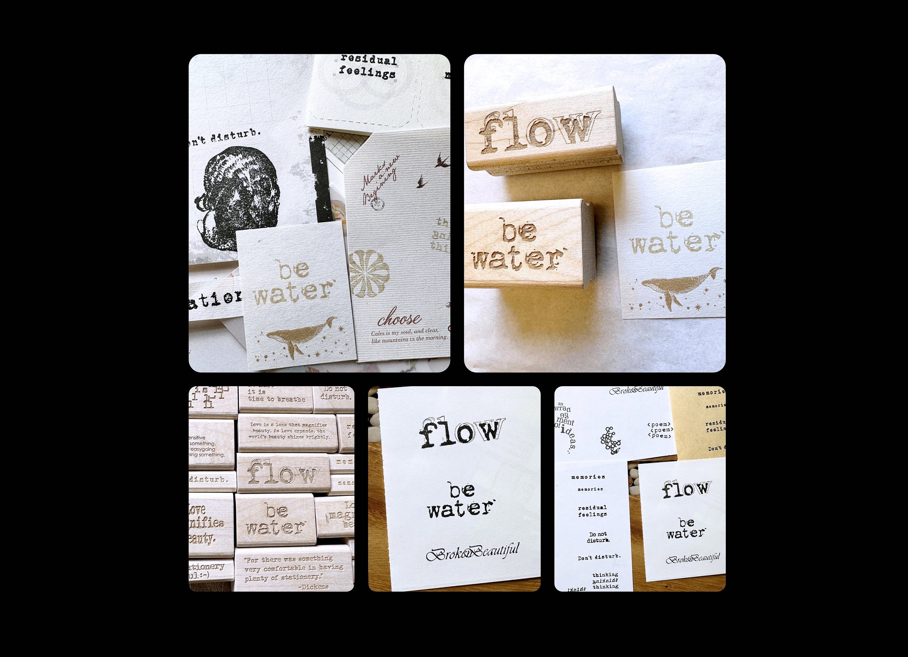 Flow / Be Water Original Rubber Stamps Flexible, Adaptable, Graceful ...