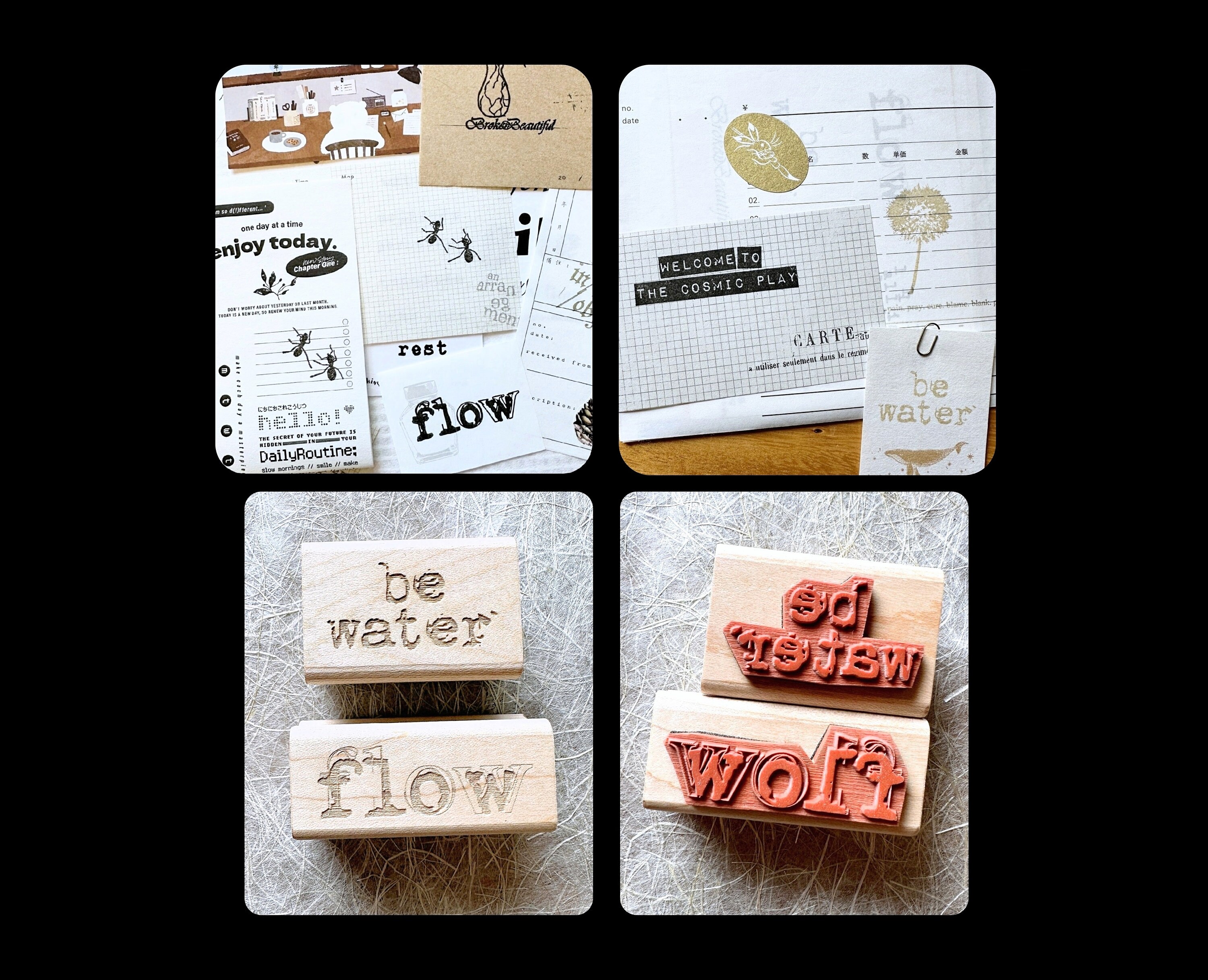 Flow / Be Water Original Rubber Stamps Flexible, Adaptable, Graceful ...