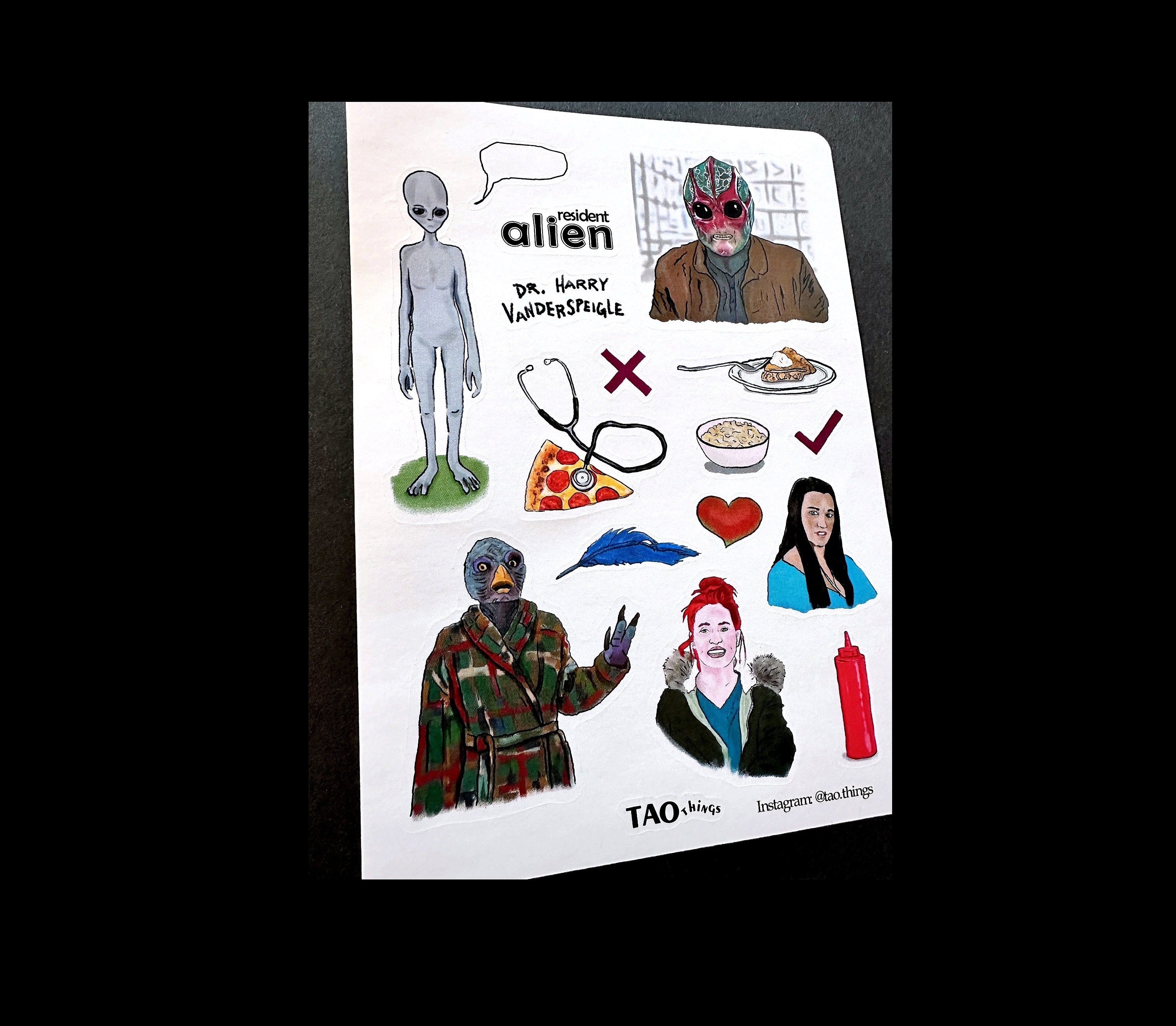 Resident Alien TV Show Sticker Sheet & Die-cut Sticker Pack Fan Art ...