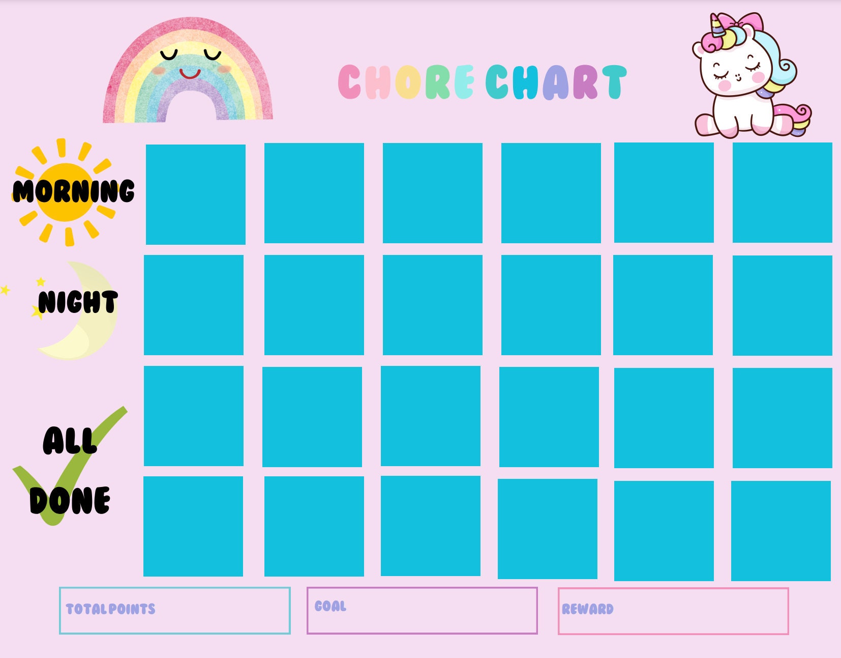 Kids Chore Chart Visual - Etsy