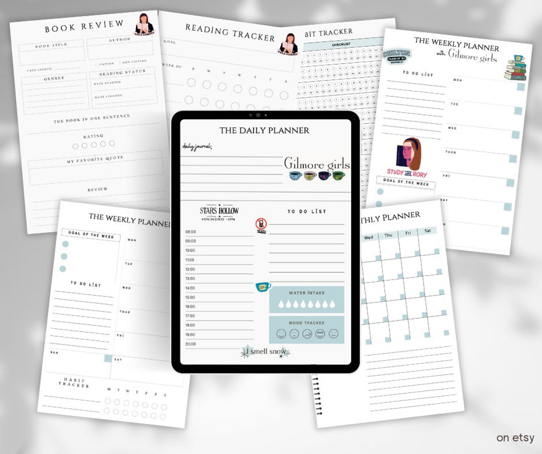 Planners- Trackers- Reading Log- Book Review- Gilmore Girls Collection ...