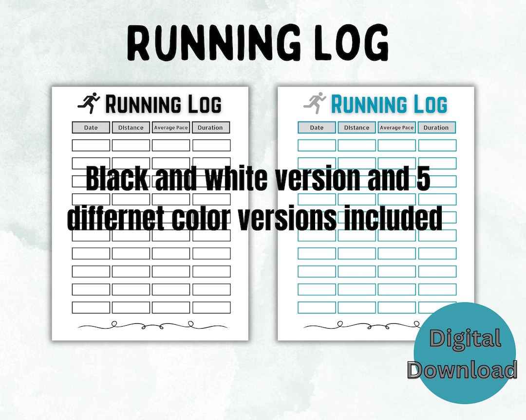 Running Log Printable Running Log Run Tracker Printable Run - Etsy
