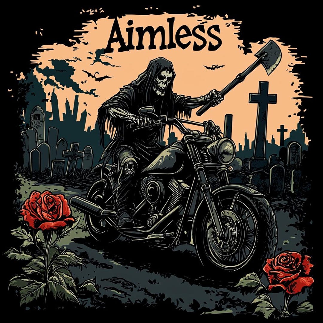 Aimless Demotivational Quote Grim Reaper Riding Motorcycle Horror ...