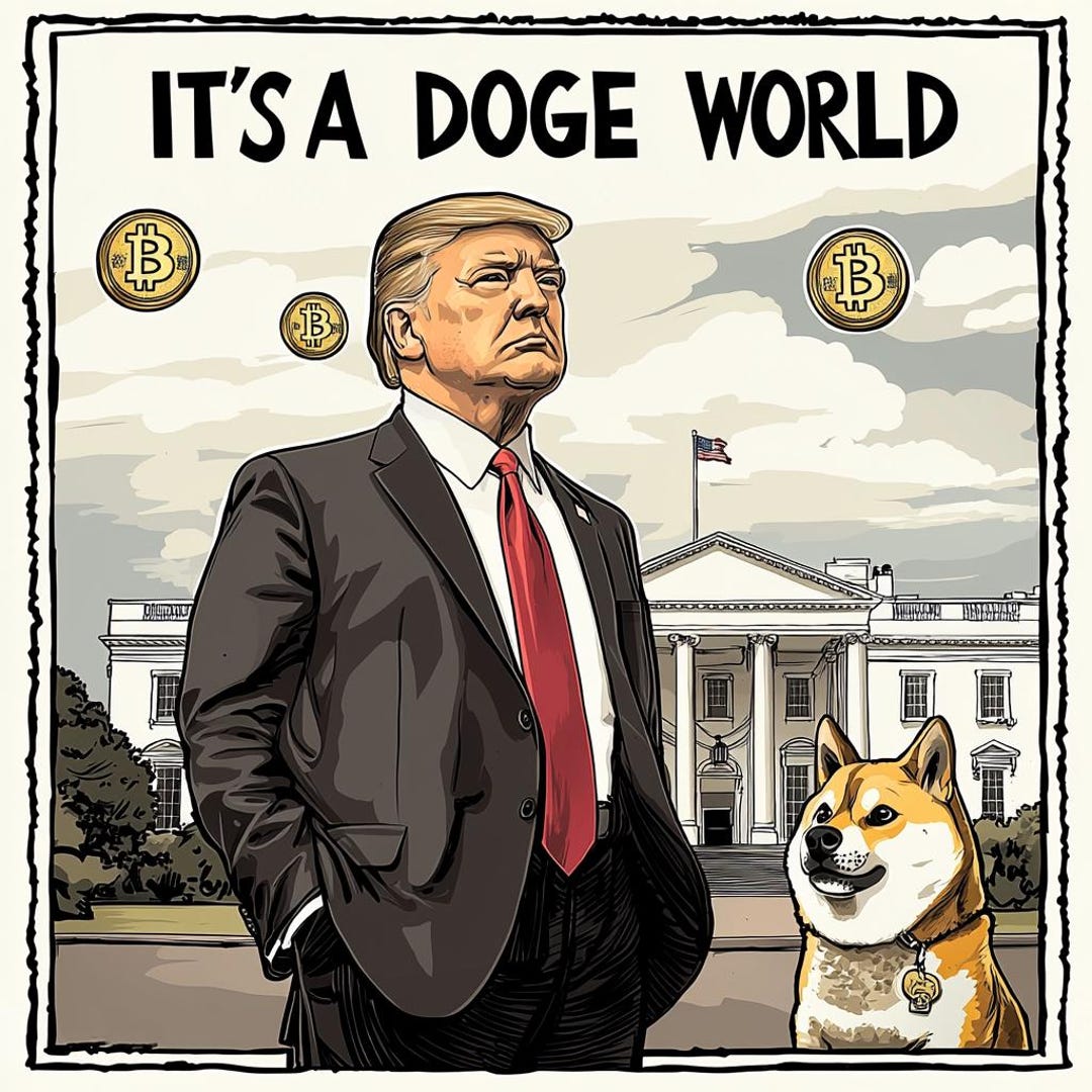 President Donald Trump It's A DOGE World Bitcoin Dogecoin ...