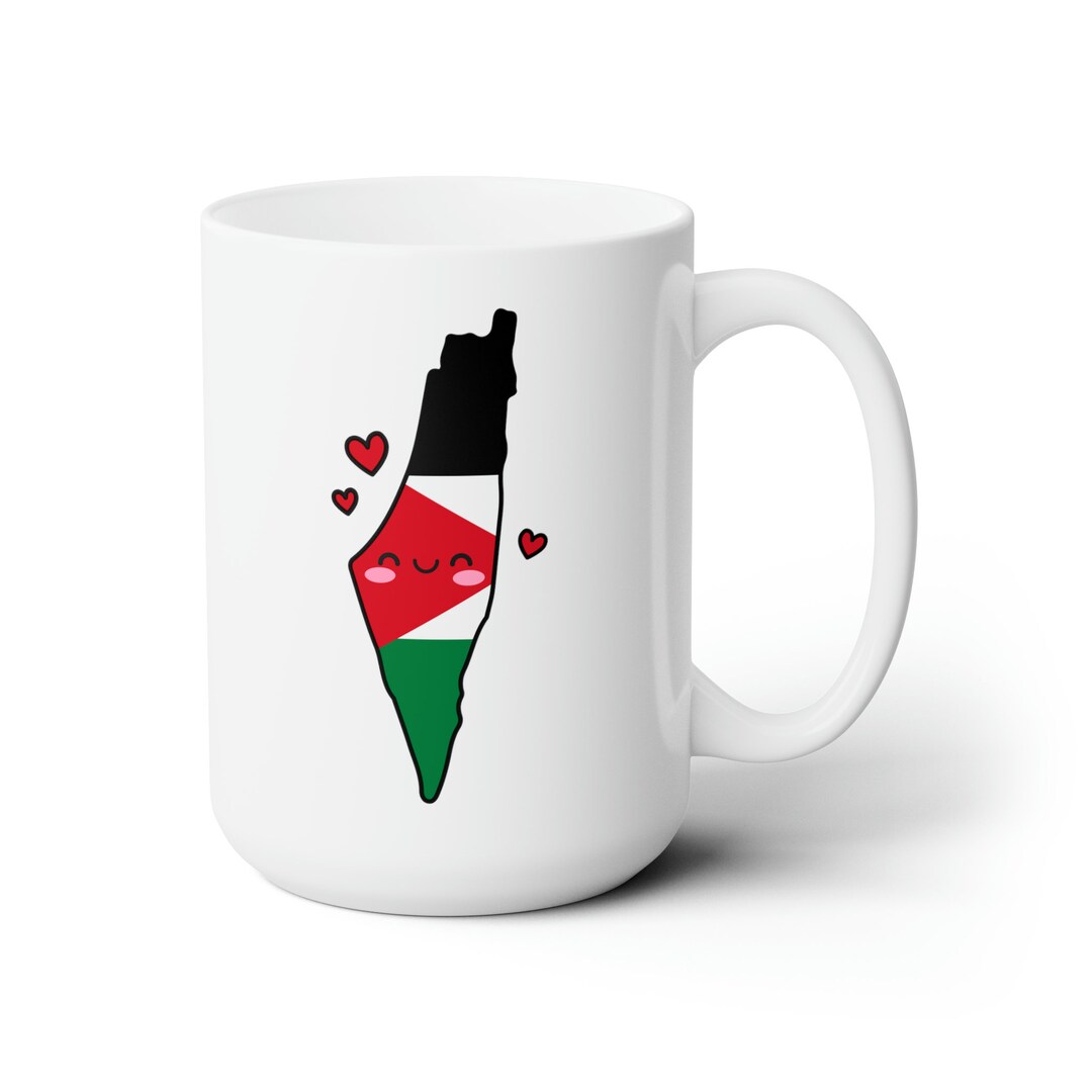 Palestine Flag Map Smile With Love Ceramic Mug - Etsy