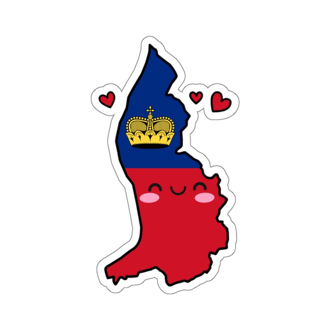 Liechtenstein Flag Map Smile With Love Kiss-cut Sticker - Etsy