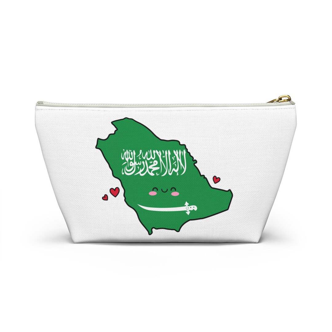 Saudi Arabia Flag Map Smile With Love T-bottom Accessory Pouch - Etsy