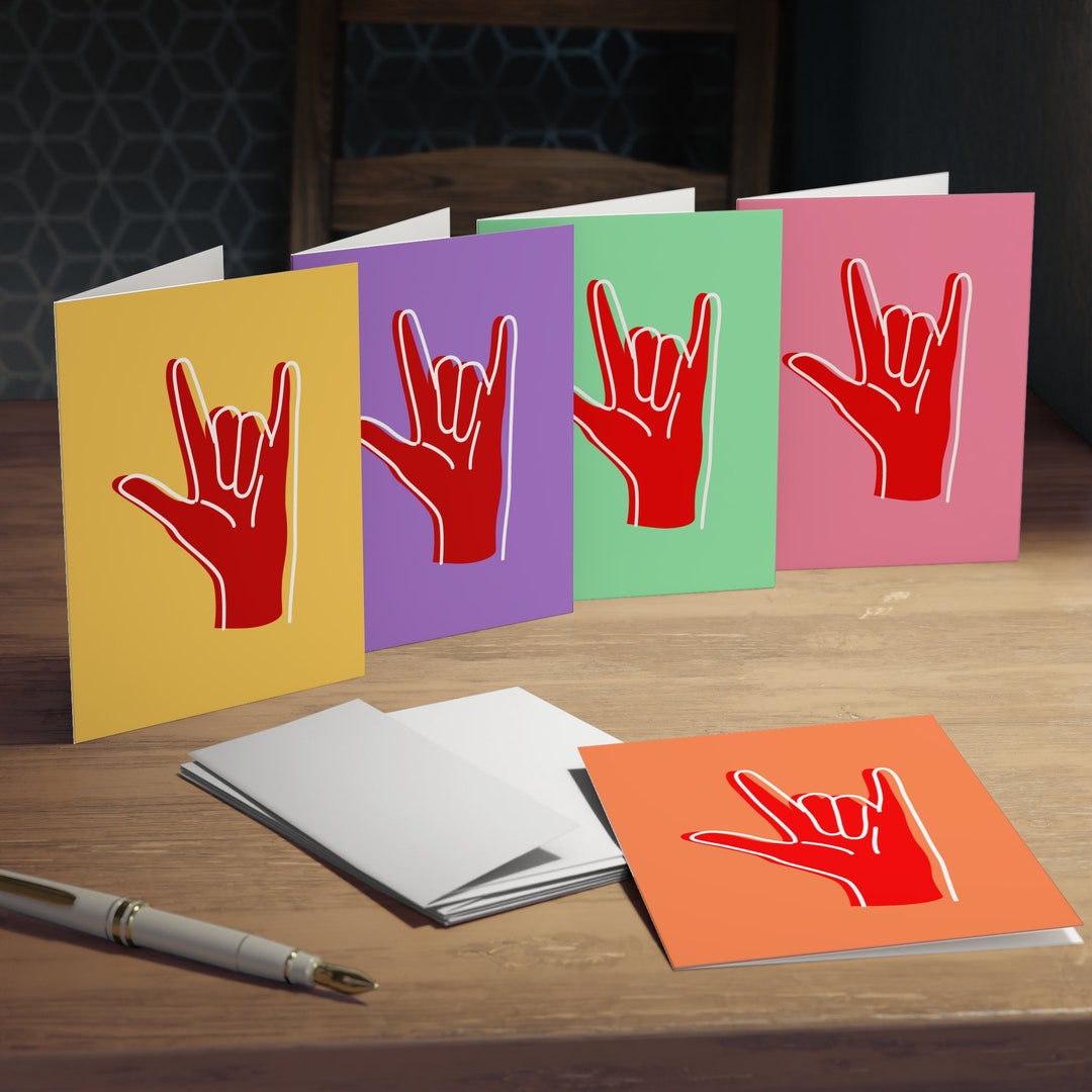 Set of 5 Valentine I Love You Sign Language ASL Greeting Cards - Etsy