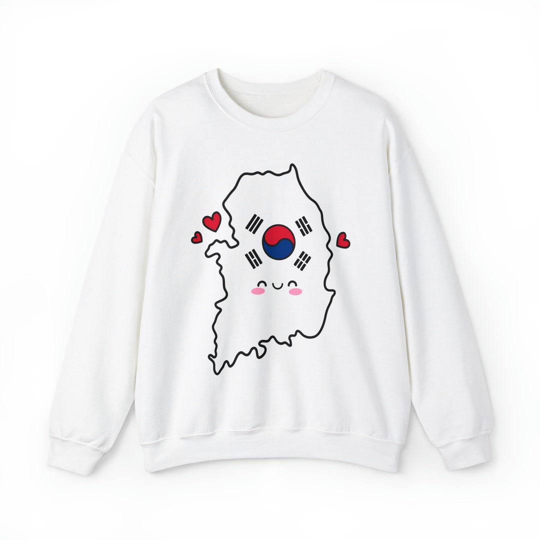 South Korea Flag Map Smile With Love Unisex Heavy Blend - Etsy