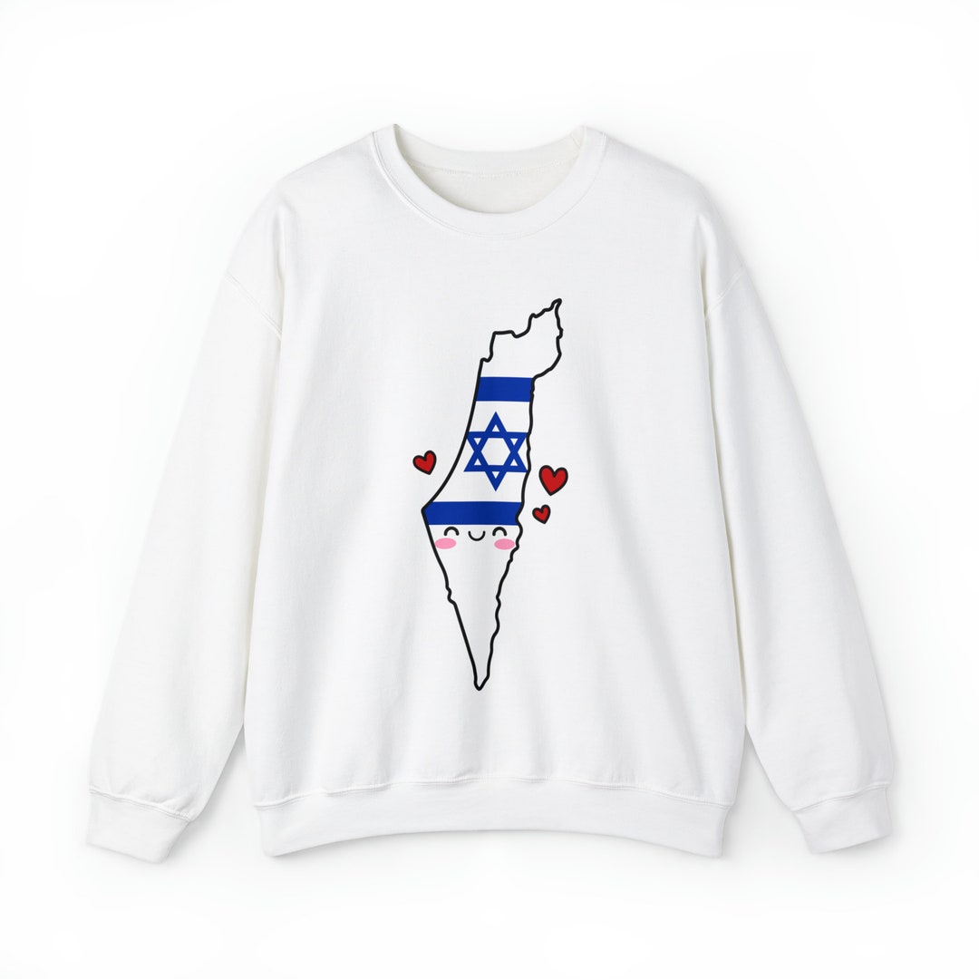 Israel Flag Map Smile With Love Unisex Heavy Blend Crewneck - Etsy