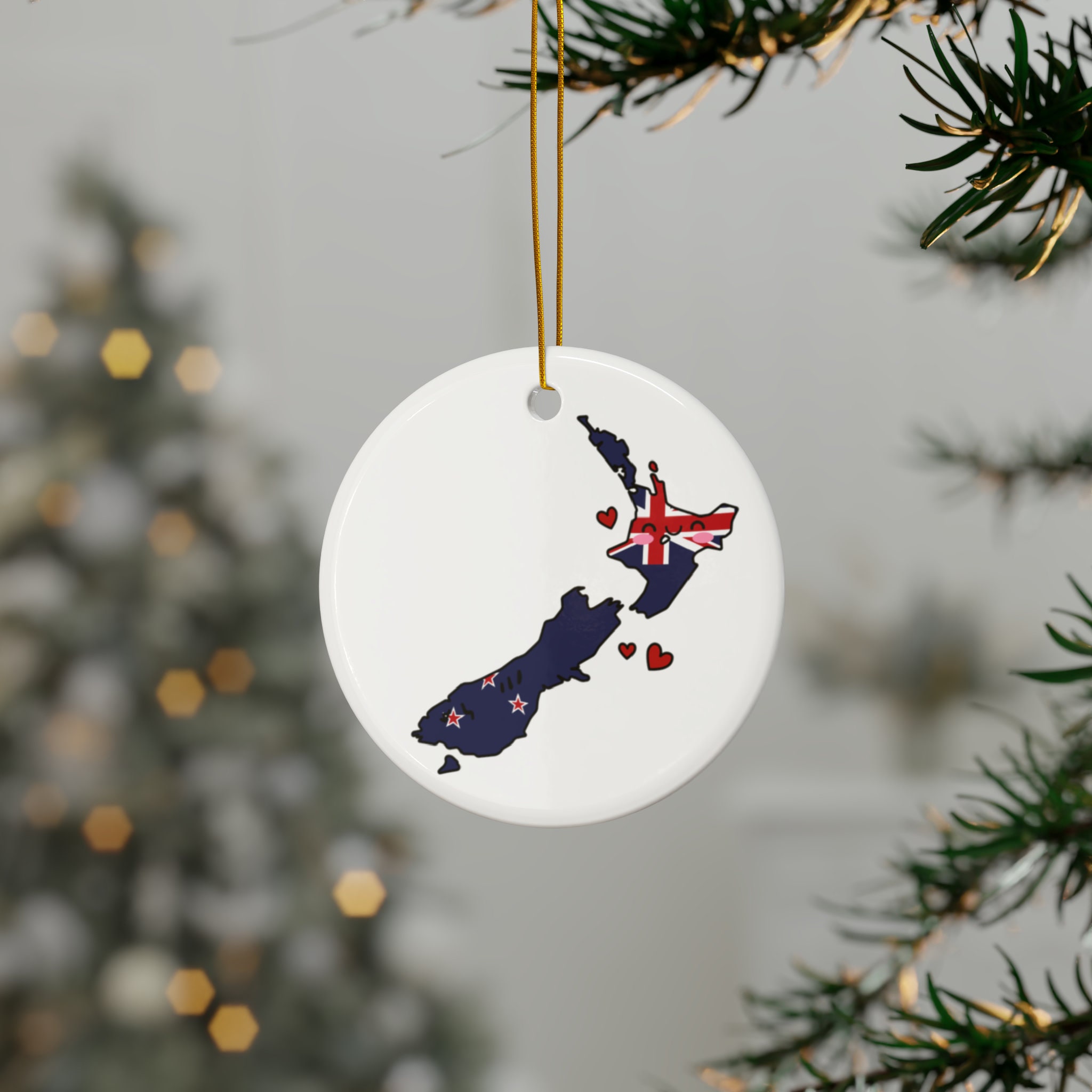 New Zealand Flag Map Smile With Love Ceramic Ornament Travel Gift ...
