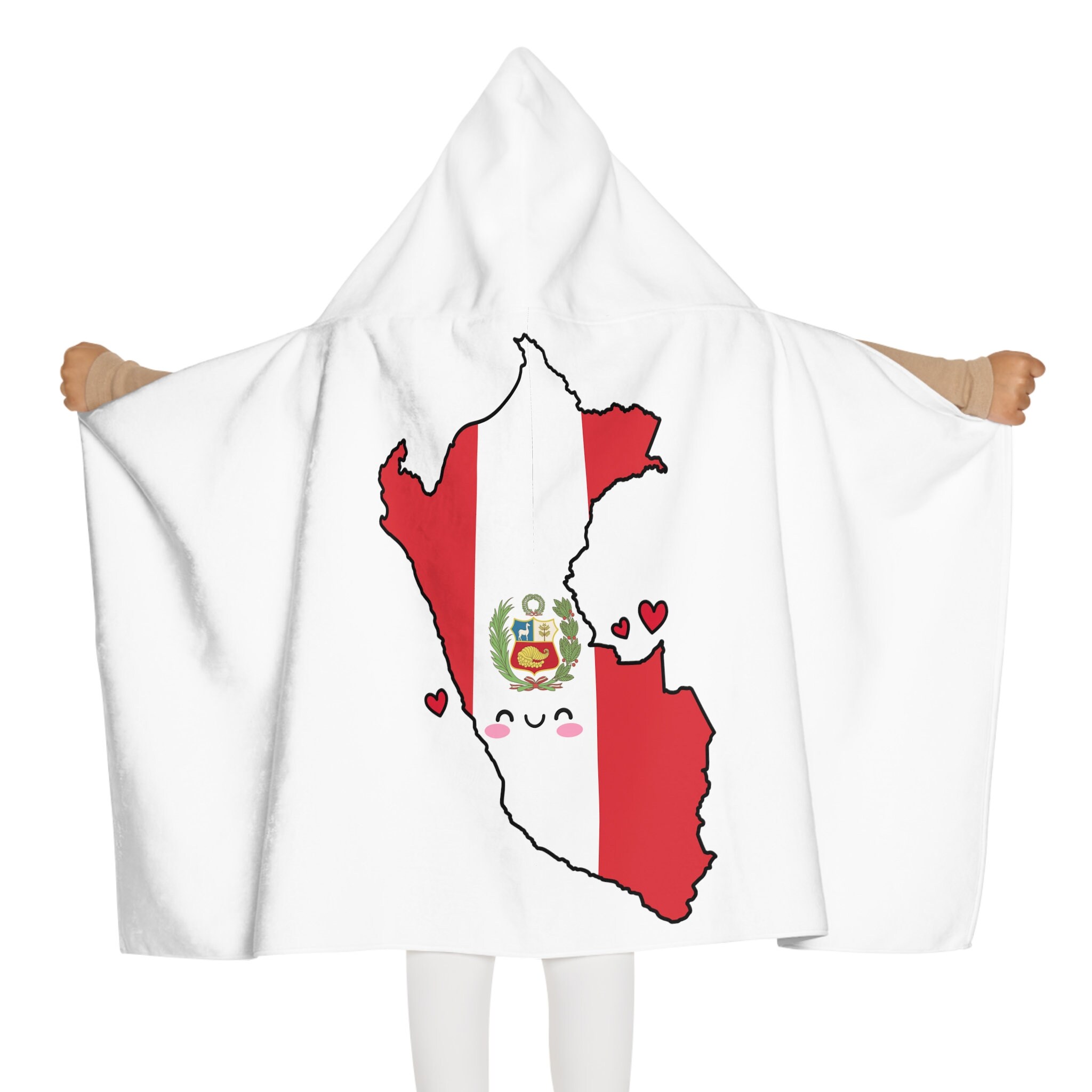 Peru Flag Map Smile With Love Youth Hooded Towel Gift for Kids - Etsy
