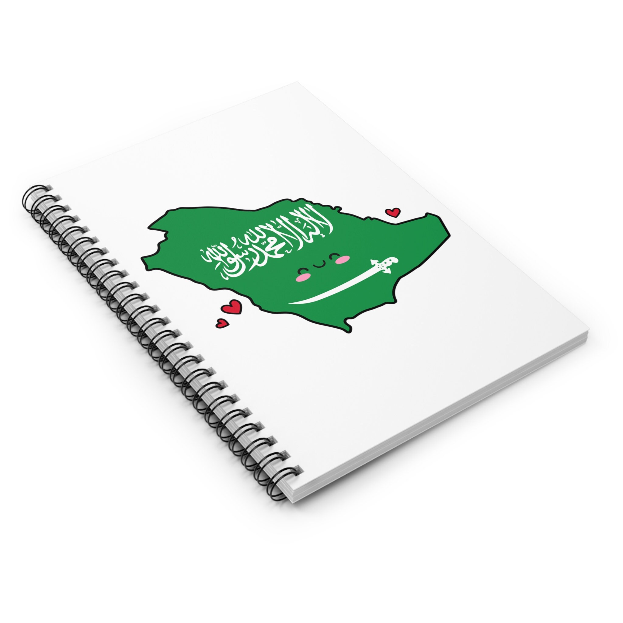 Saudi Arabia Flag Map Smile With Love Spiral Notebook Ruled Line - Etsy