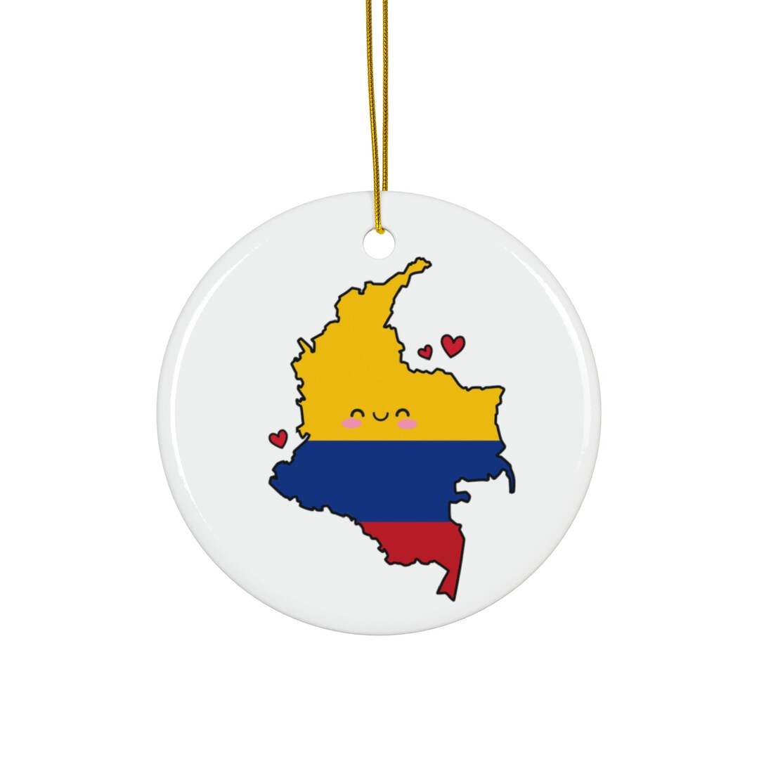 Colombia Flag Map Smile With Love Ceramic Ornament Travel Gift ...
