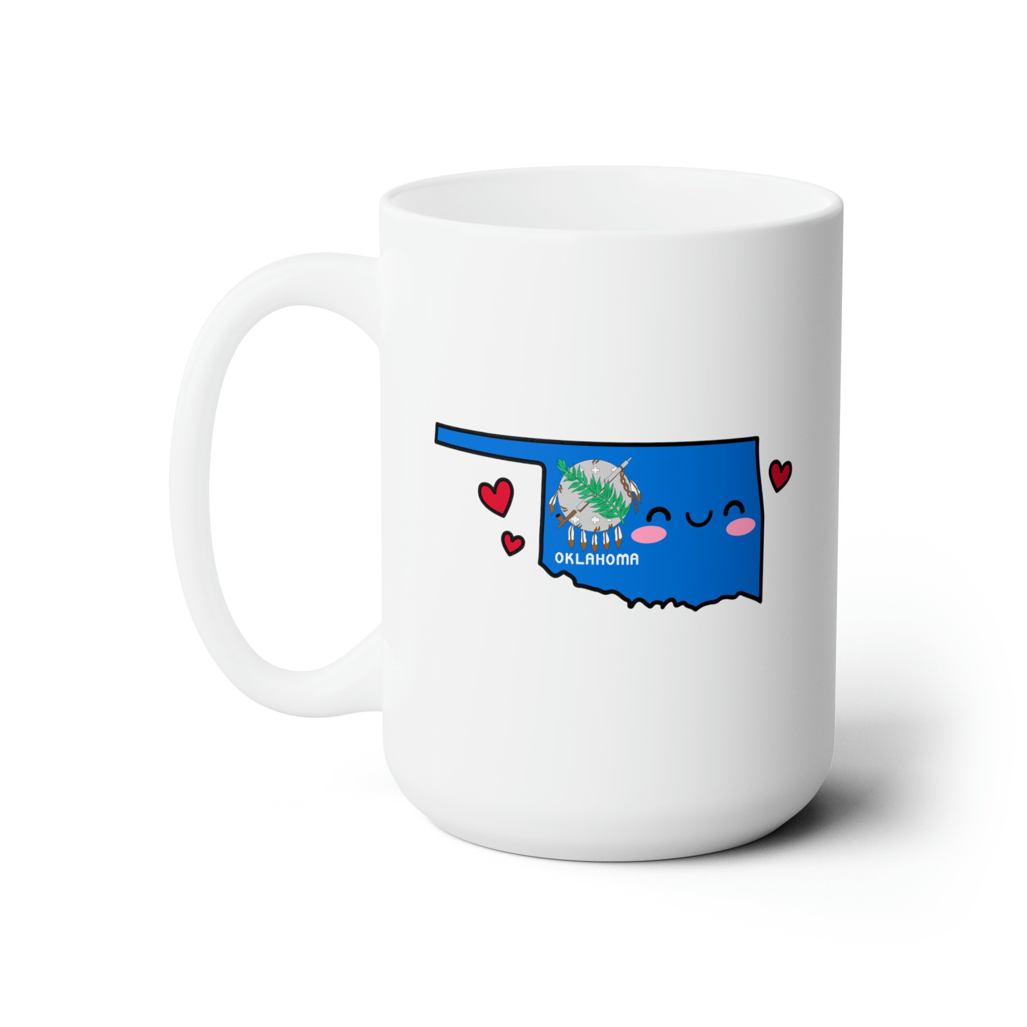 Oklahoma Flag Map Smile With Love Ceramic Mug - Etsy