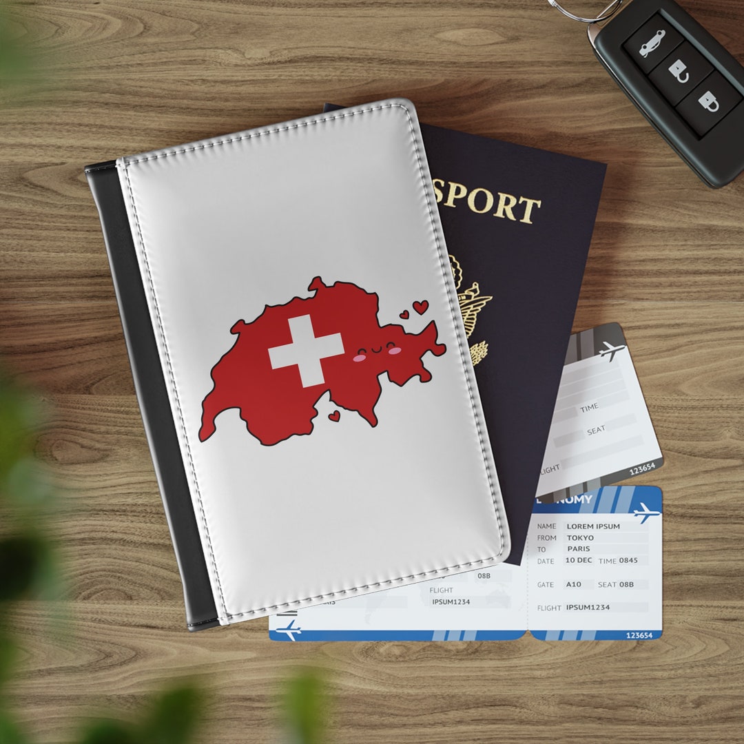 Switzerland Flag Map Smile With Love Rfid-protected Passport Cover Gift ...