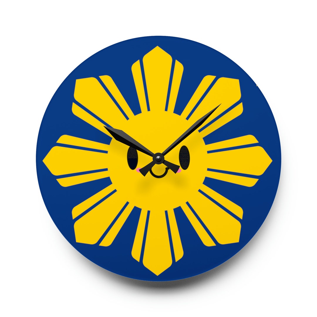 Philippine Filipino Sun Smile Acrylic Wall Clock - Etsy