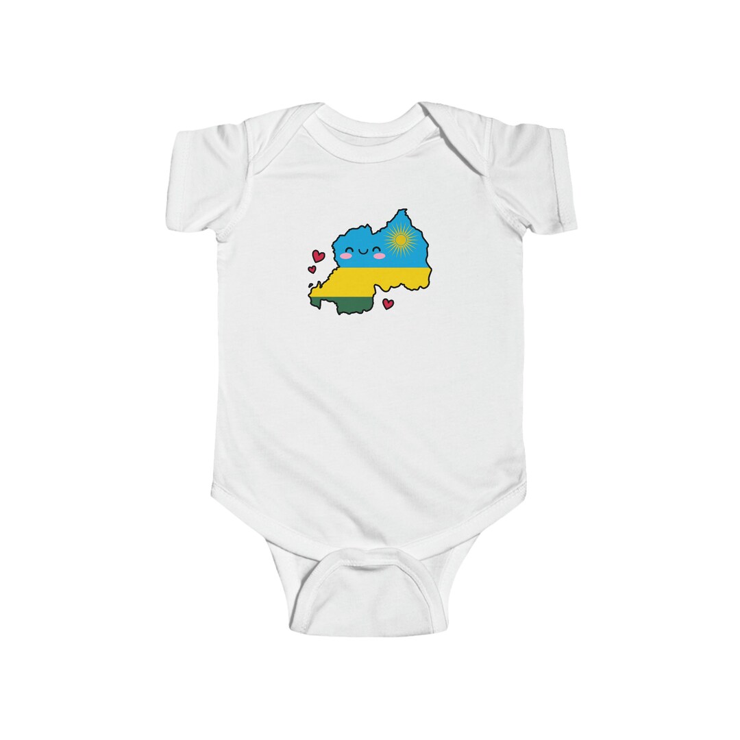 Rwanda Flag Map Smile With Love Infant Fine Jersey Bodysuit - Etsy