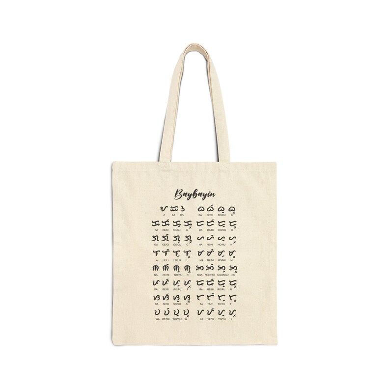 Philippine Filipino Baybayin Alphabet Canvas Tote Bag - Etsy